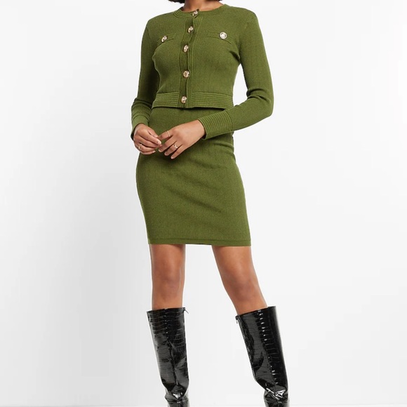 Express | Skirts | Express High Waisted Ribbed Sweater Pencil Mini ...
